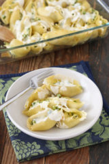 stuffed shells with peas and burrata | tasty seasons